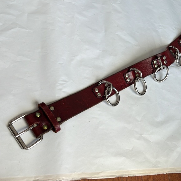 Accessories | Vintage Brown Leather Five Metal Ring Belt | Poshmark
